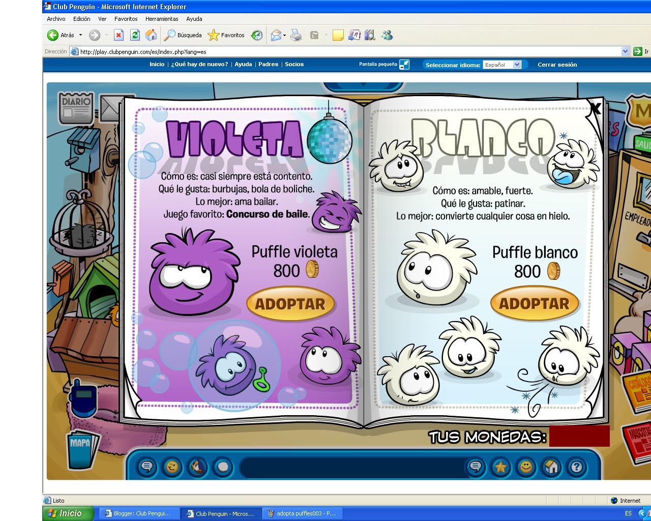 Club Penguin Ventas: Hoy adoptamos los puffles!!!: