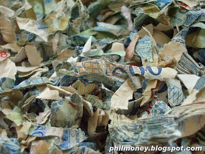 Philippine Money - Peso Coins and Banknotes: Shredded Philippine Money!
