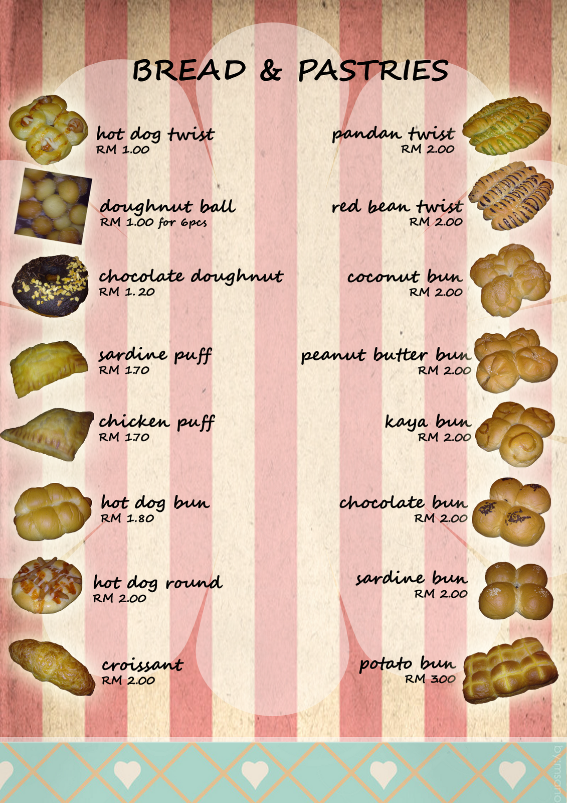 Raziah s CakeHouze Bread Pastries Menu