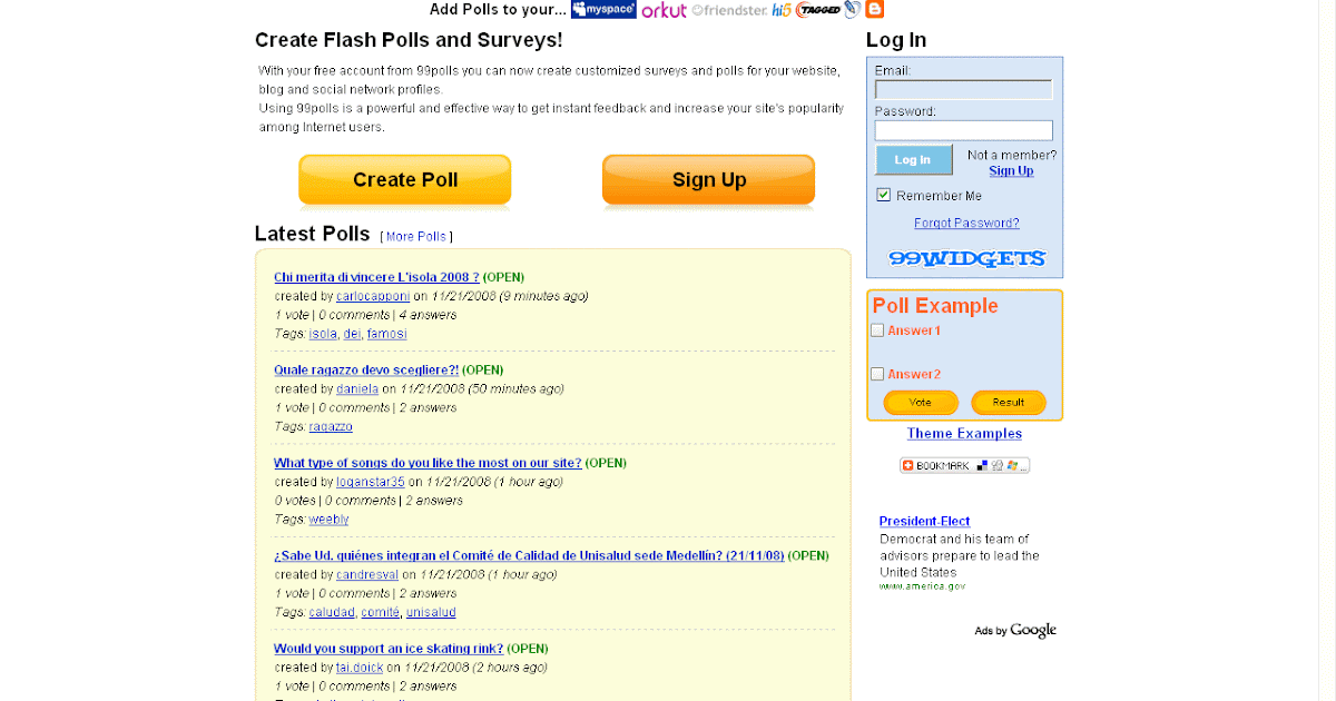 Cool Web Sites: Create Interactive Polls Easily (Online Poll Creator)