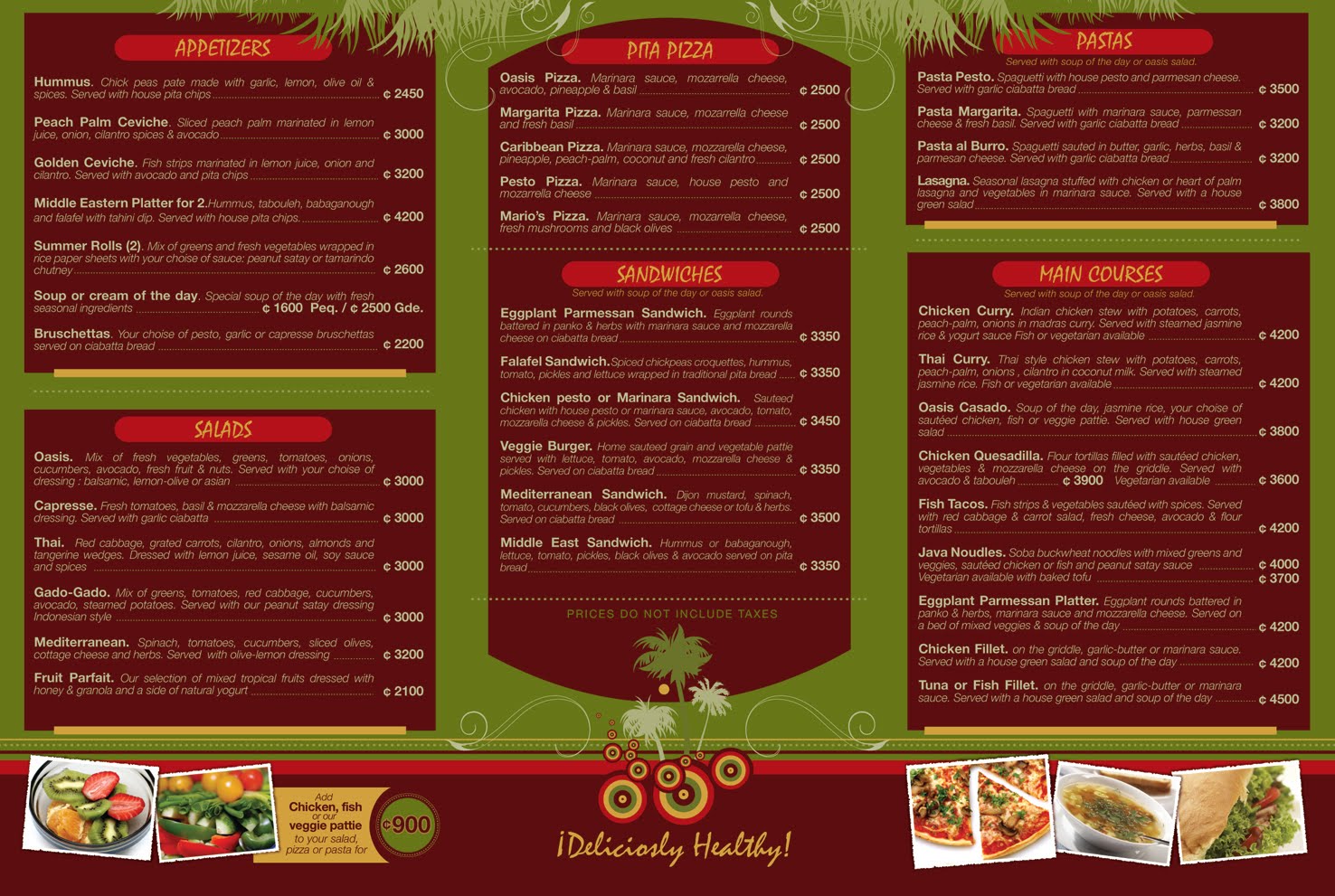 Oasis Cafe & Cocina Fusión: English Menu 2