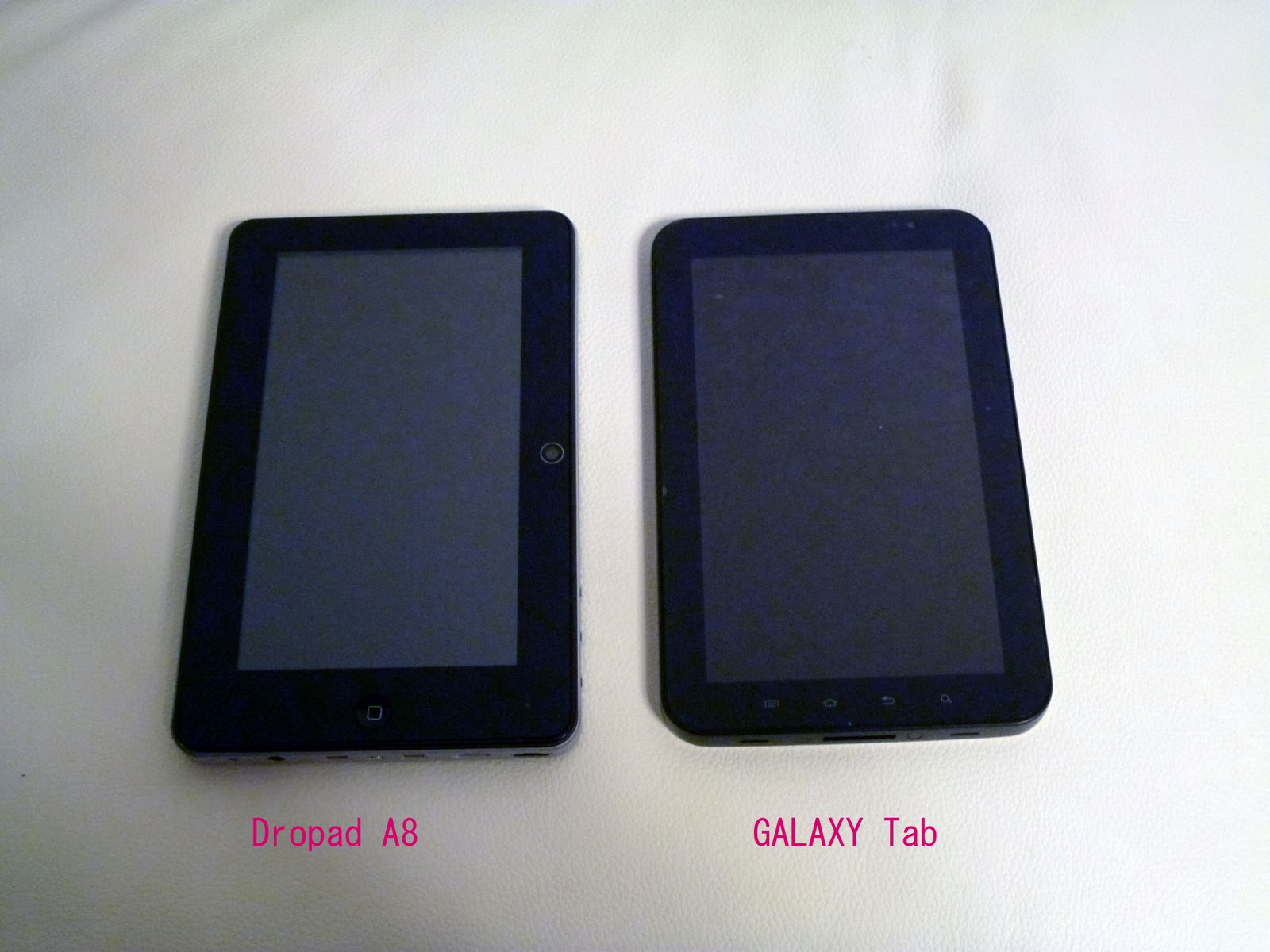 紅日裁断 ブログ: 中華パッド Dropad A8とGALAXY Tabの性能比較（ビニール裁断業者の雑記）