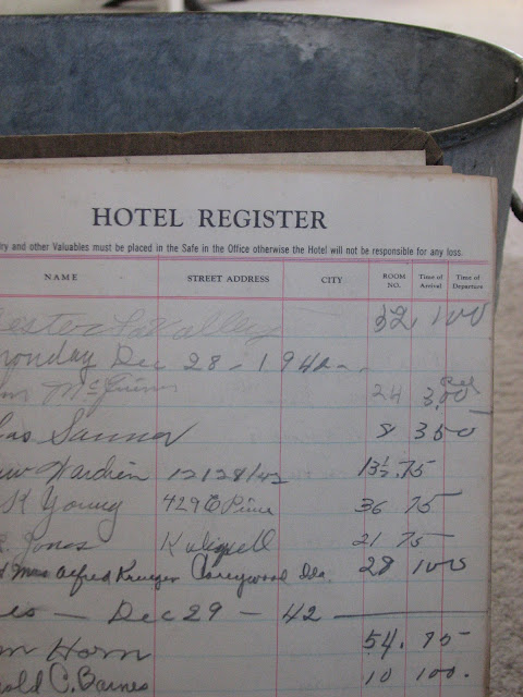 vintage patina: vintage hotel register