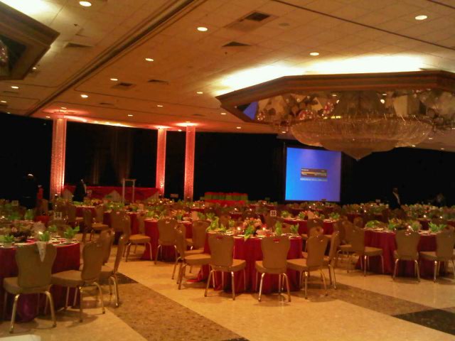 200 ft Black backdrop and 4 crystal columns made Martins Crosswinds ...