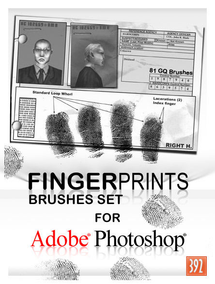 Free Stuffs: 手指筆刷 - Fingerprints. Photoshop Brushes Set