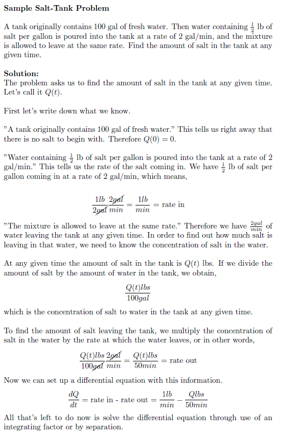 BYU Math Lab: 334 - Water Tank Problems