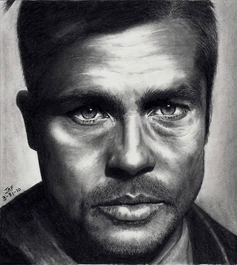 Go to DrPencil.com: Drawing of Brad Pitt