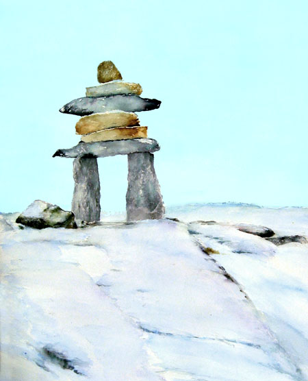 Paintings by John Beder: Inukshuk