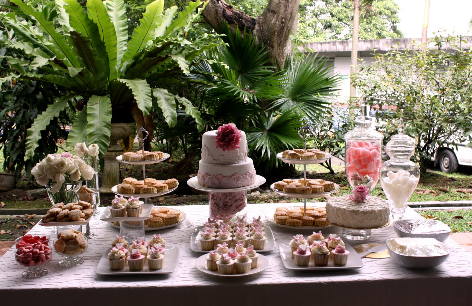 Pearl Cakes Events: Dessert Table: Leroy & Juliette's Church Reception