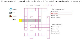 Frères Maristes 5B: L'indicatif Imparfait : mots-croisés