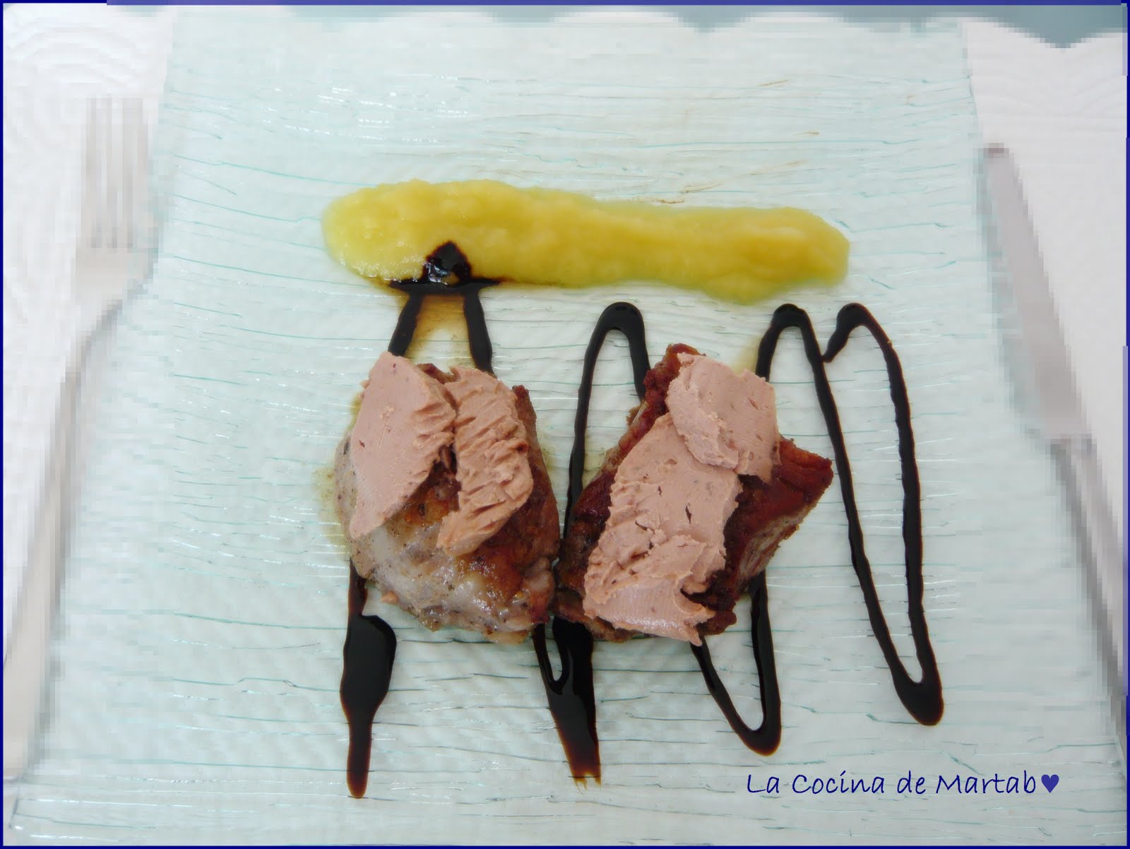 SOLOMILLO CON FOIE Y COMPOTA DE MANZANA