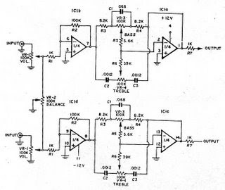 Electronics Circuits: Circuit Tone control adjustable bass-treble ...