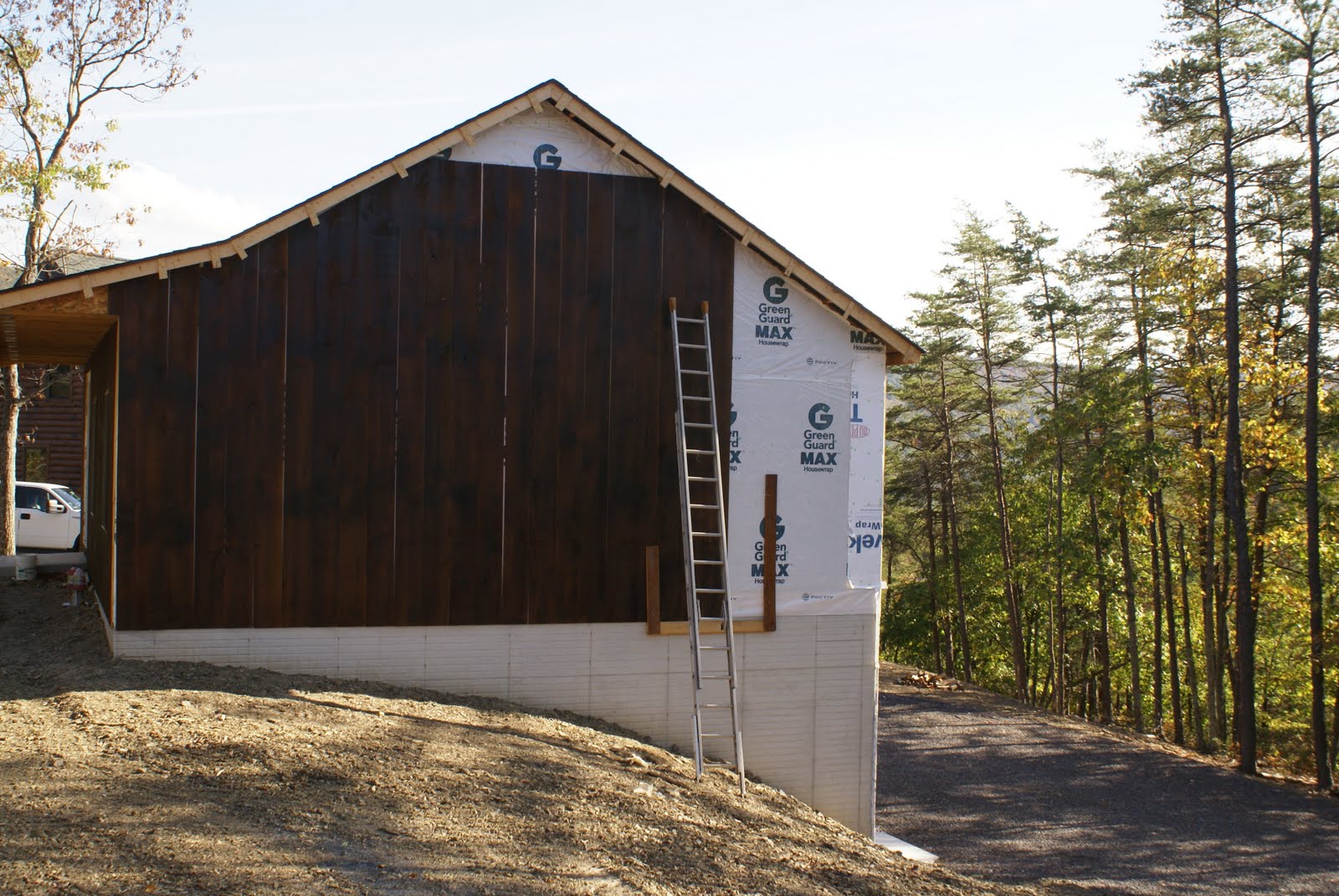 Hidden Bend Retreat, Romney West Virginia: Shop Siding Started
