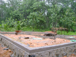 Kerala-House Construction for Varghese Mathew: Foundation rubble work