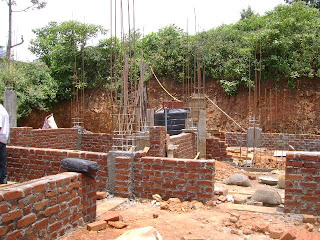 Tamil Nadu-House Construction at Ootty: Brick work for Ground floor
