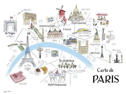 Paris Map Moulin Rouge