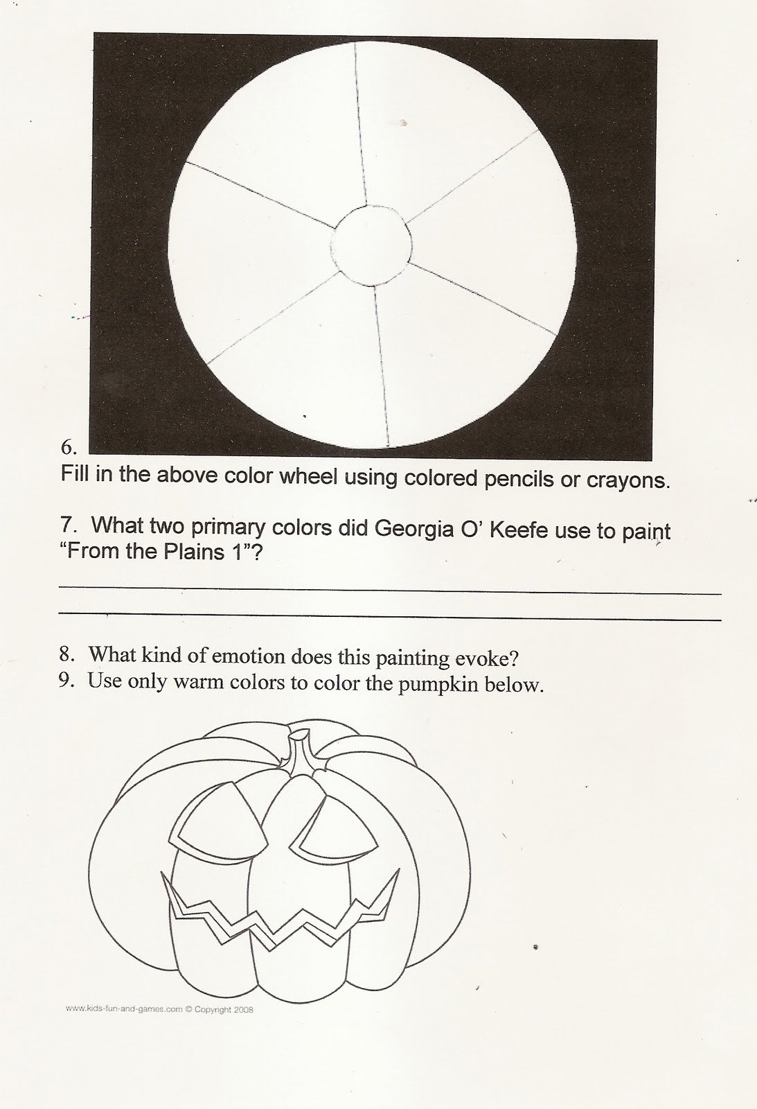 Handouts and worksheets