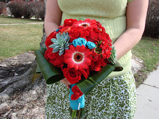 A Flower Fetish: Red and Turquoise