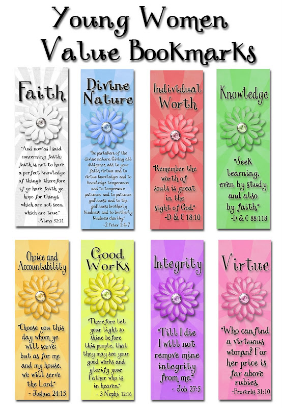Young Women Value Bookmarks | Designs By Kassie