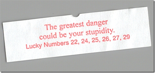 Utterly and Entirely Useless: Chinese Fortune Cookies