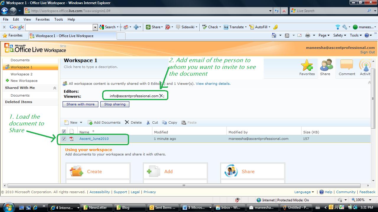 AscentSoftTech: Introduction to Office Live Workspace