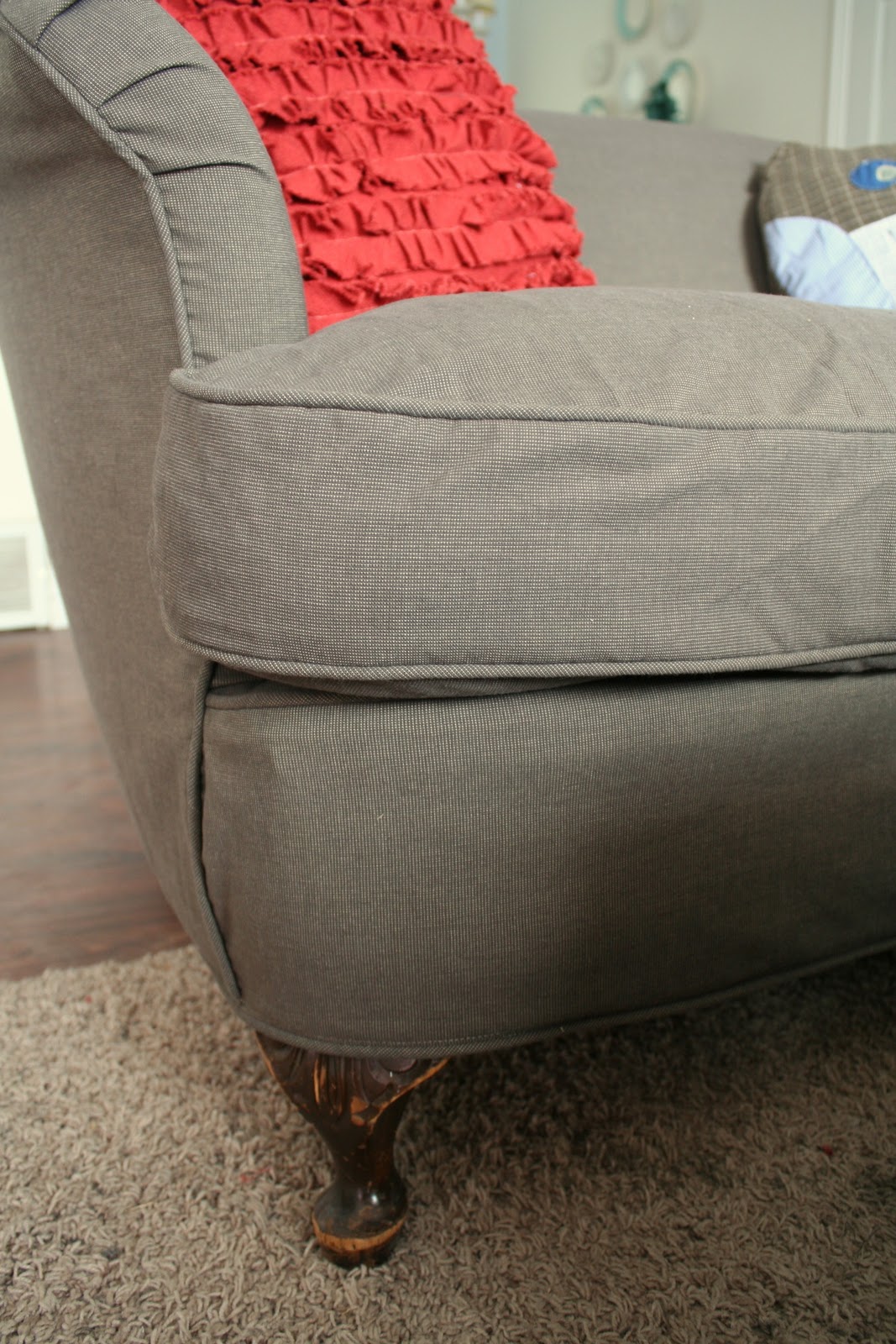 Custom Slipcovers by Shelley: New Menswear slipcovers for my front room
