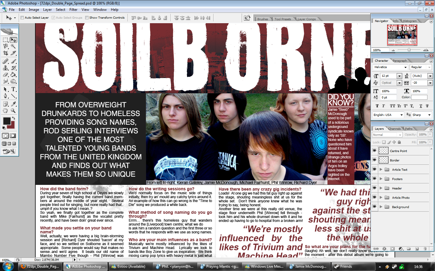 AS Level Media Studies: Final Design - MACHINE Double Page Spread