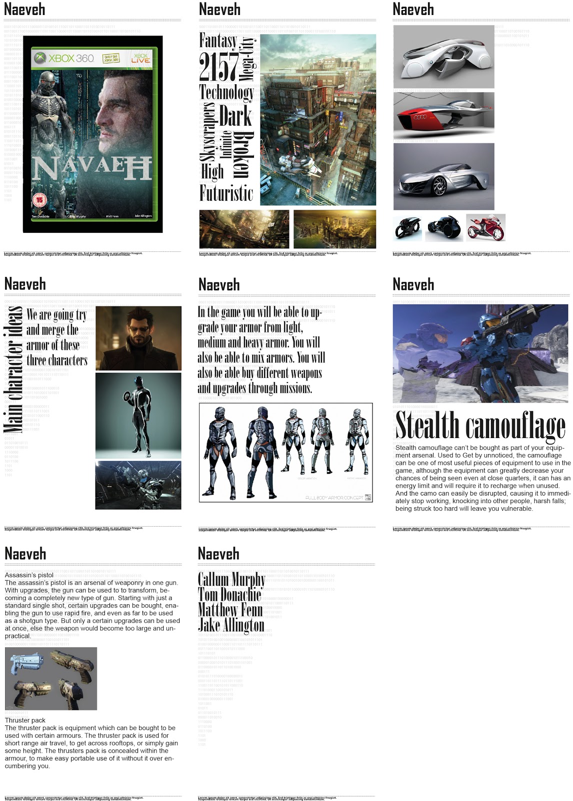 Ideas and concepts: Xbox 360 game design plan