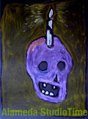 AlamedaStudioTime: Oil Pastel Skulls in the Studio