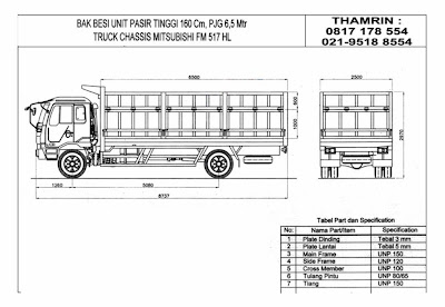 INFORMASI BURSA MOBIL TRUCK: Ukuran Karoseri Bak Tronton 4x2 dan 6x4