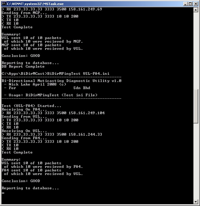 parsecprojects: Bi-Directional Multicast UDP Test Utility (BiDir MPing)