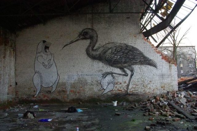 Graffiti Soul: Bird Graffiti Street Art By Belgium street artist ROA