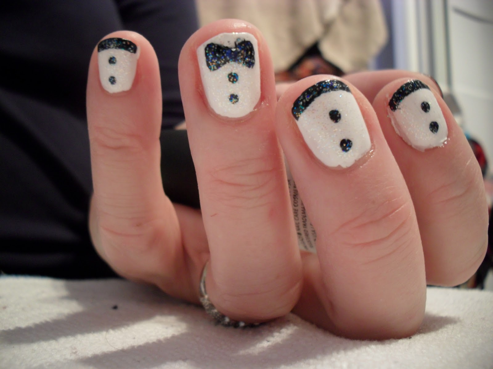 Acetone Nail Blog: "Suit Up" Tuxedo Nail Art