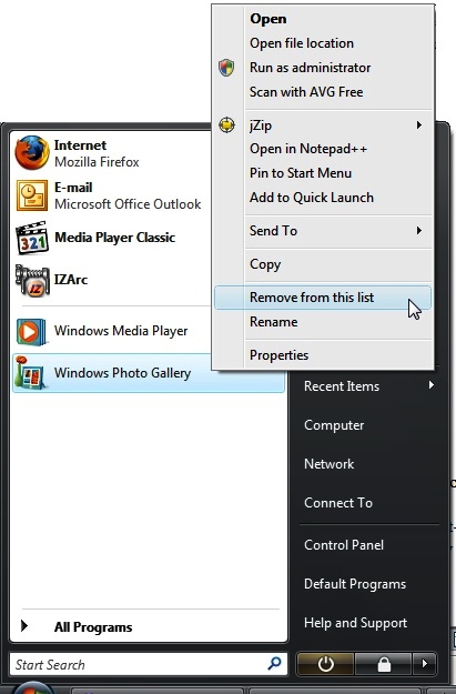 Information & Tutorial: Customizing The Start Menu on Windows Vista