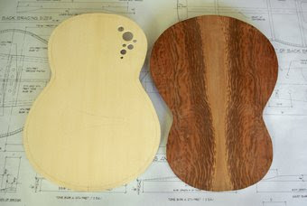 MAKAIO Ukuleles: TKL003 Tenor Kasha UkuleleSoundboard and Back Preparation