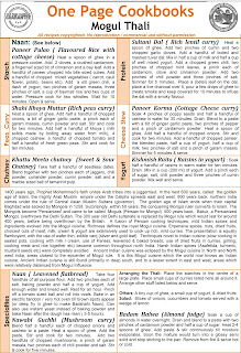 One Page Cookbooks: Moghul Thali