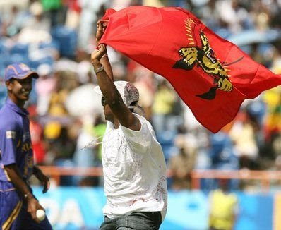 tamil makkal kural: eelam flag in cricket ground