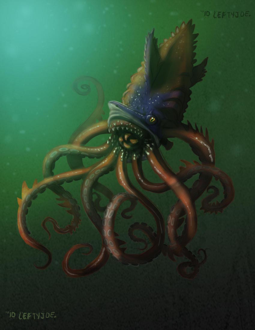artist, illustrator, character designer: Leftyjoe vs the sharktopus!!!