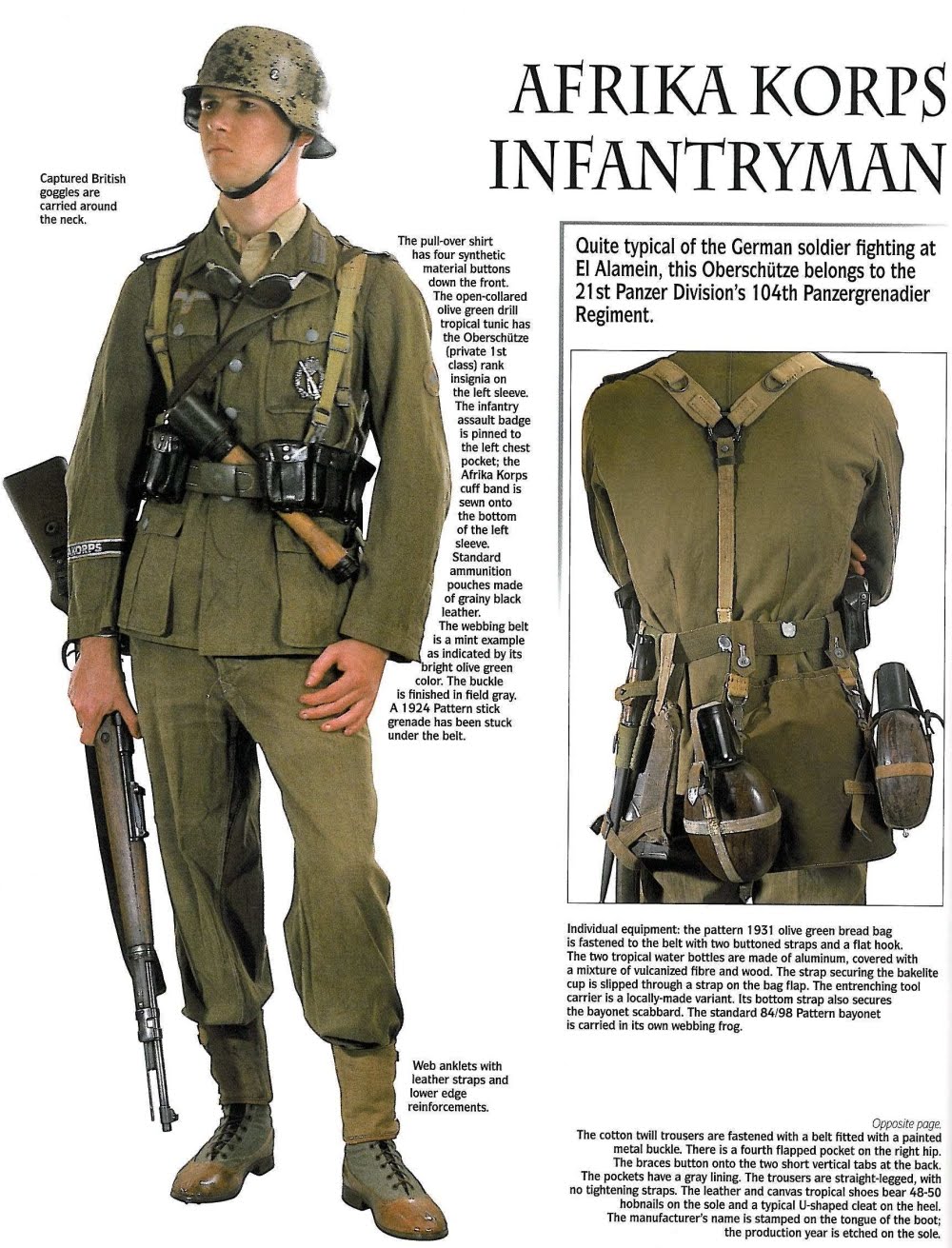 NAZI JERMAN: Seragam dan Perlengkapan Prajurit Infanteri Afrikakorps
