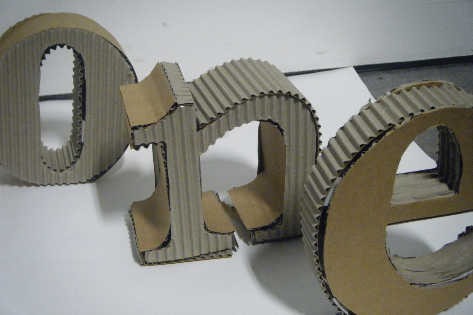 Cardboard Letter Sculptures