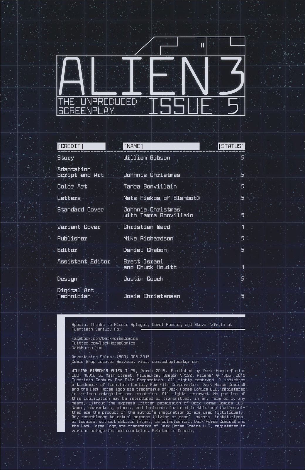 Read online William Gibson's Alien 3 comic - Issue #5