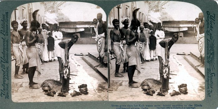 Animal Sacrifice in India - Various Photographs - Old Indian Photos