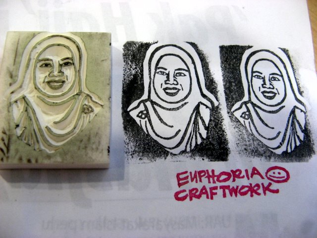 Euphoria's Handcarved Rubberstamps: Eraser Carving: Joy