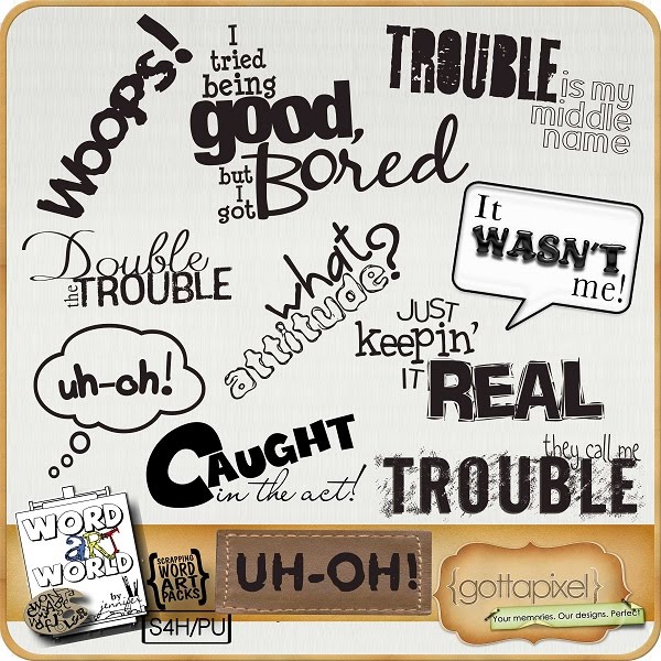 Word Art World: UH-OH Word Art Pack