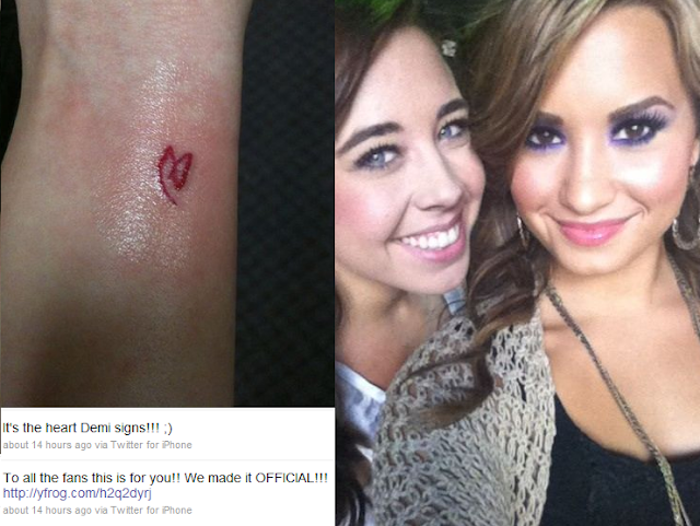 DisneyStreet: Marissa Callahan (Demi's BFF) Tattoos Demi's Signature Heart