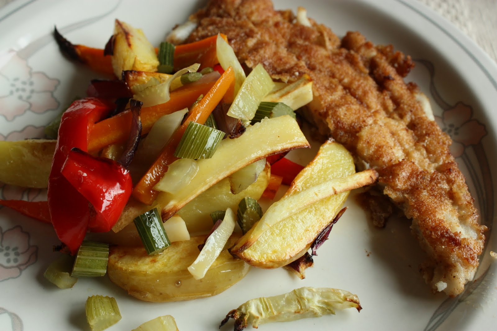 Mat med hjärta: Stekt fisk med ugnsrostade grönsaker