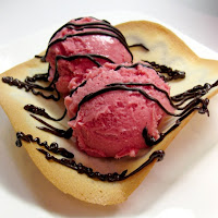 Dragon's Kitchen: Raspberry Sherbet Served on Tuiles