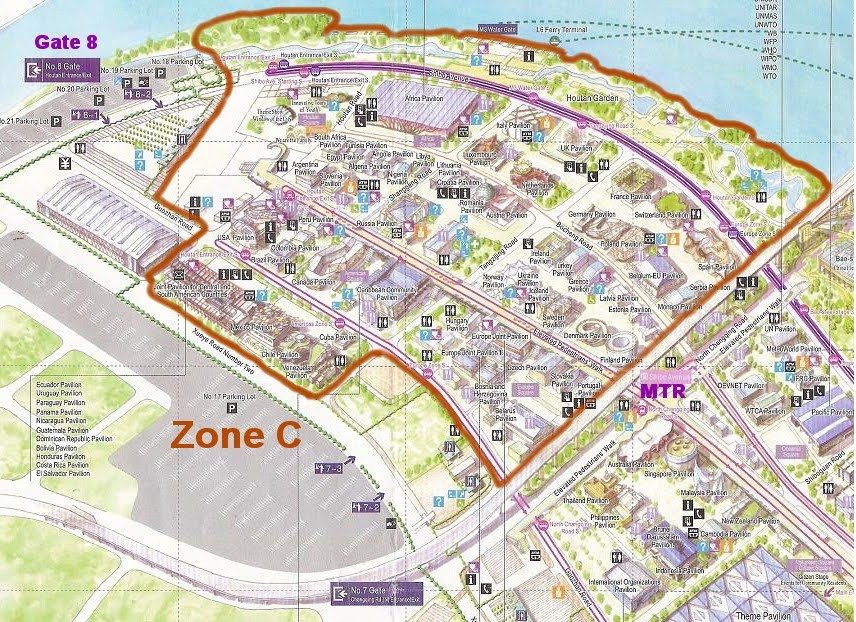 World Expo 2010 Shanghai China: Site Maps and Pavilions