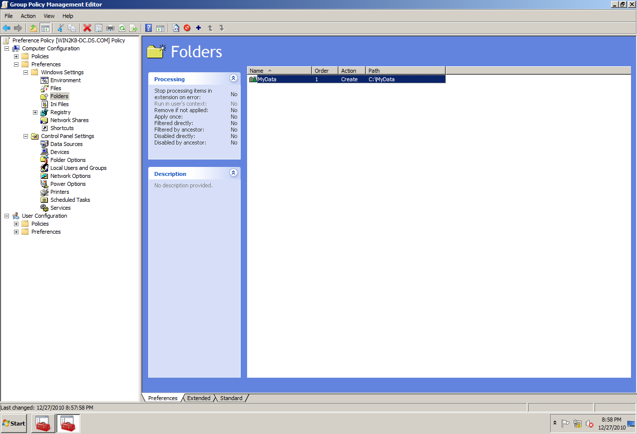AD Shot Gyan: Creating A Folder Using Group Policy Preference in ...