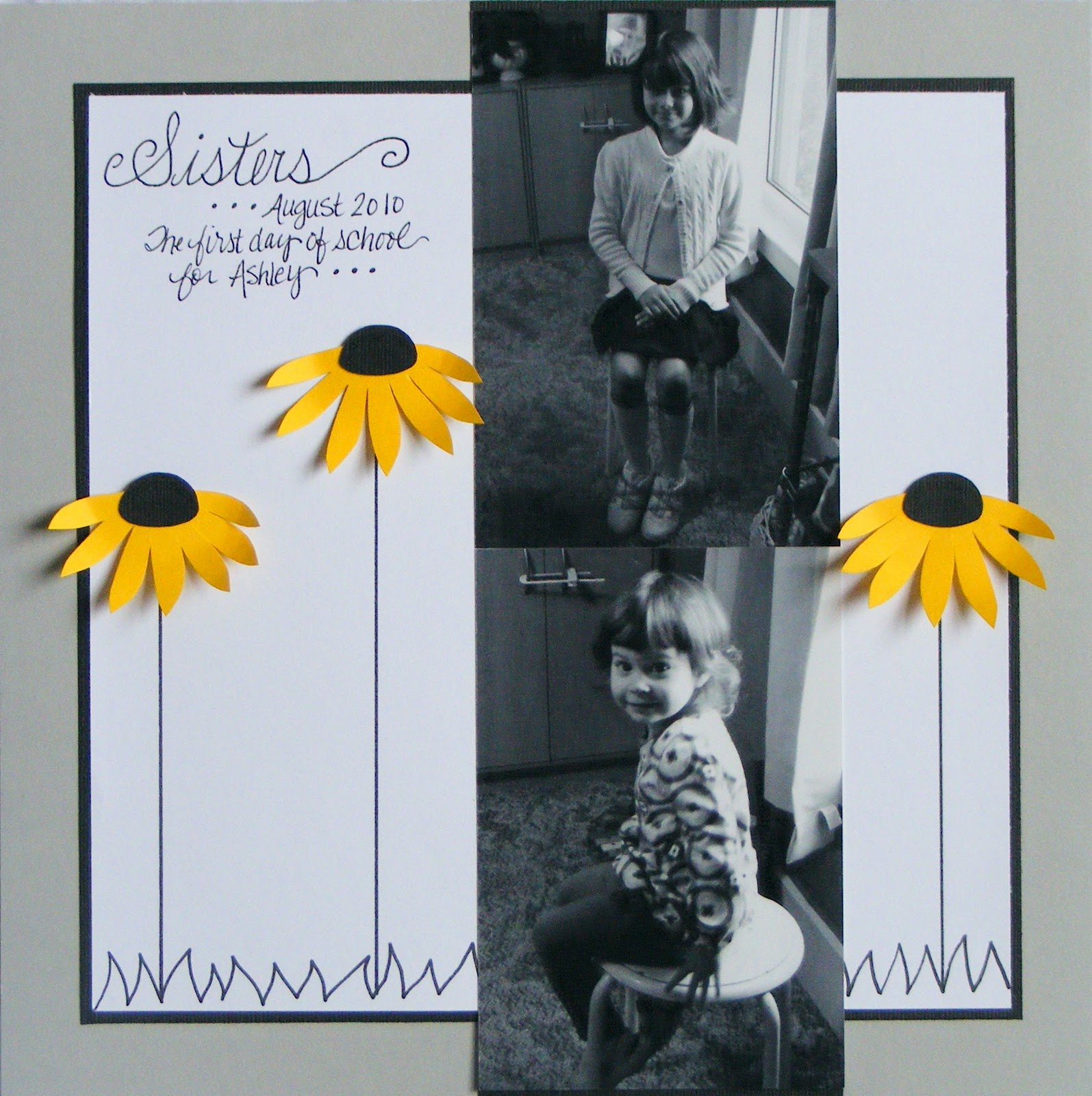 Snap & Scrap: Color Inspiration: A Yellow & Gray Scrapbook Layout
